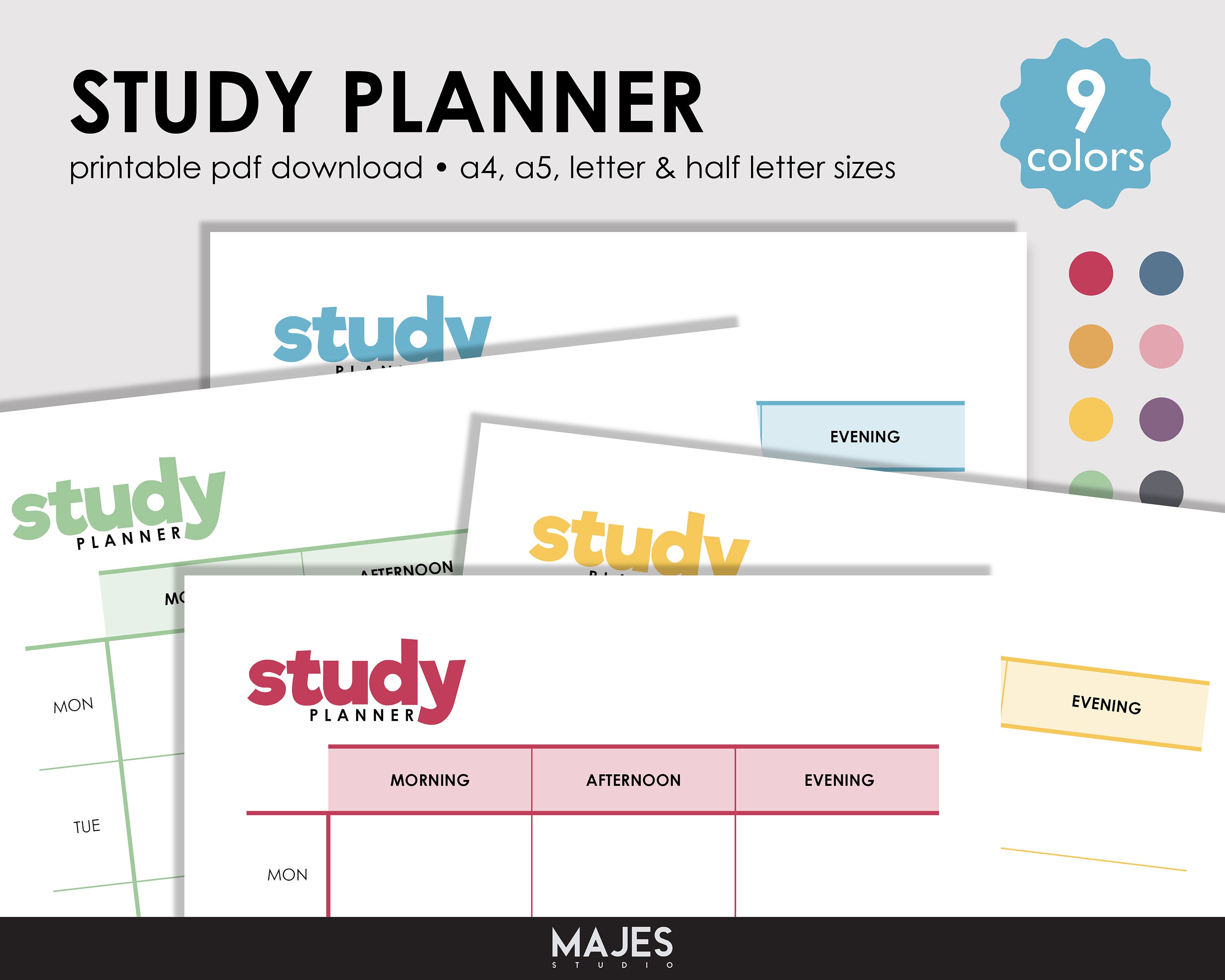 Printable Study Planner, Timetable Organizer (digital Download) - Etsy