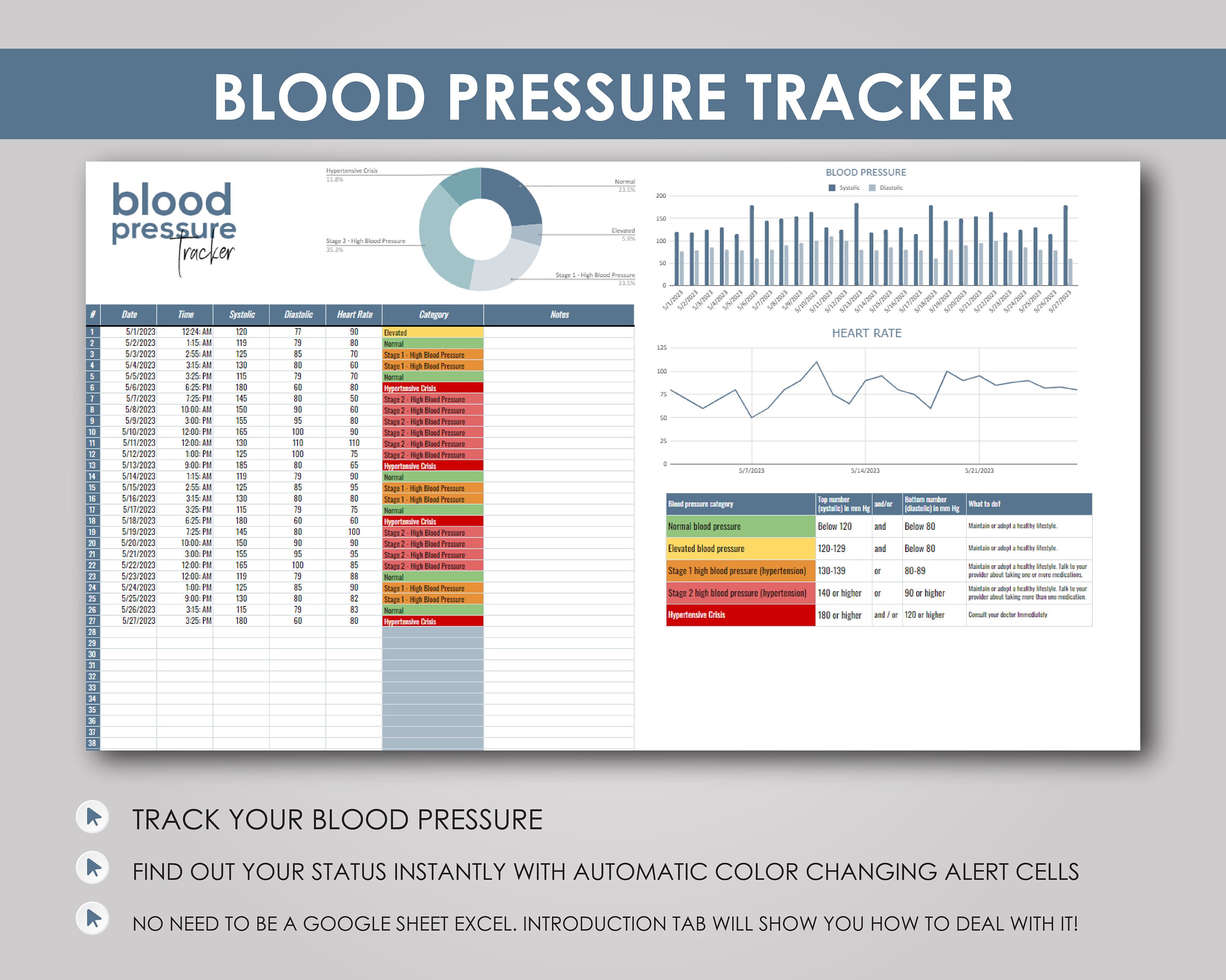 Blood Pressure, Health Monitoring Hypertension Tool, Medical Data ...