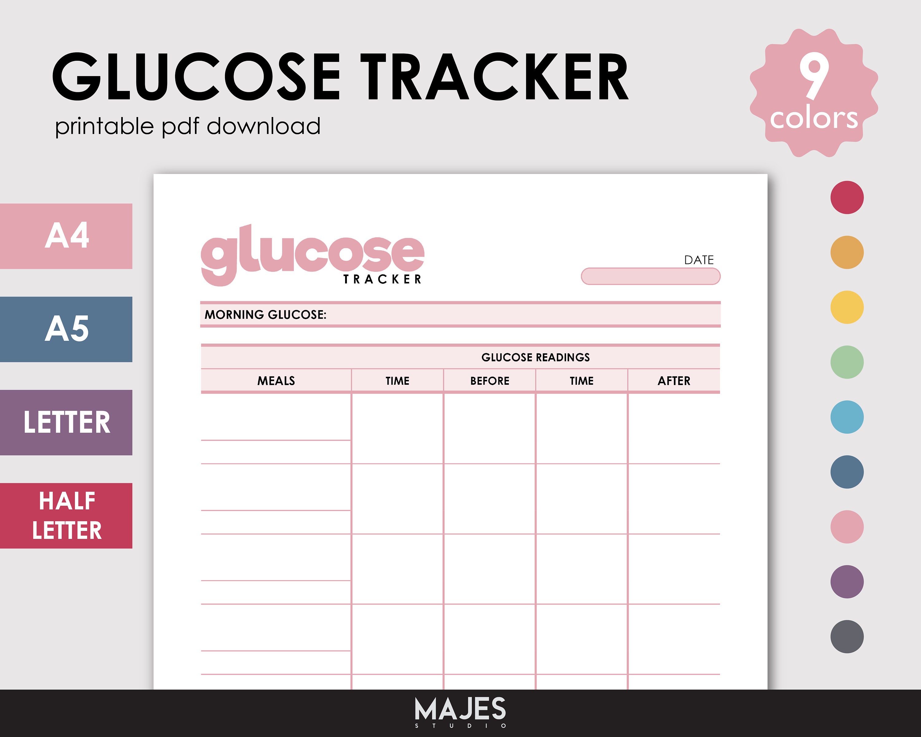Glucose Tracker, Blood Sugar Tracker, Blood Sugar Log, Glucose Log ...