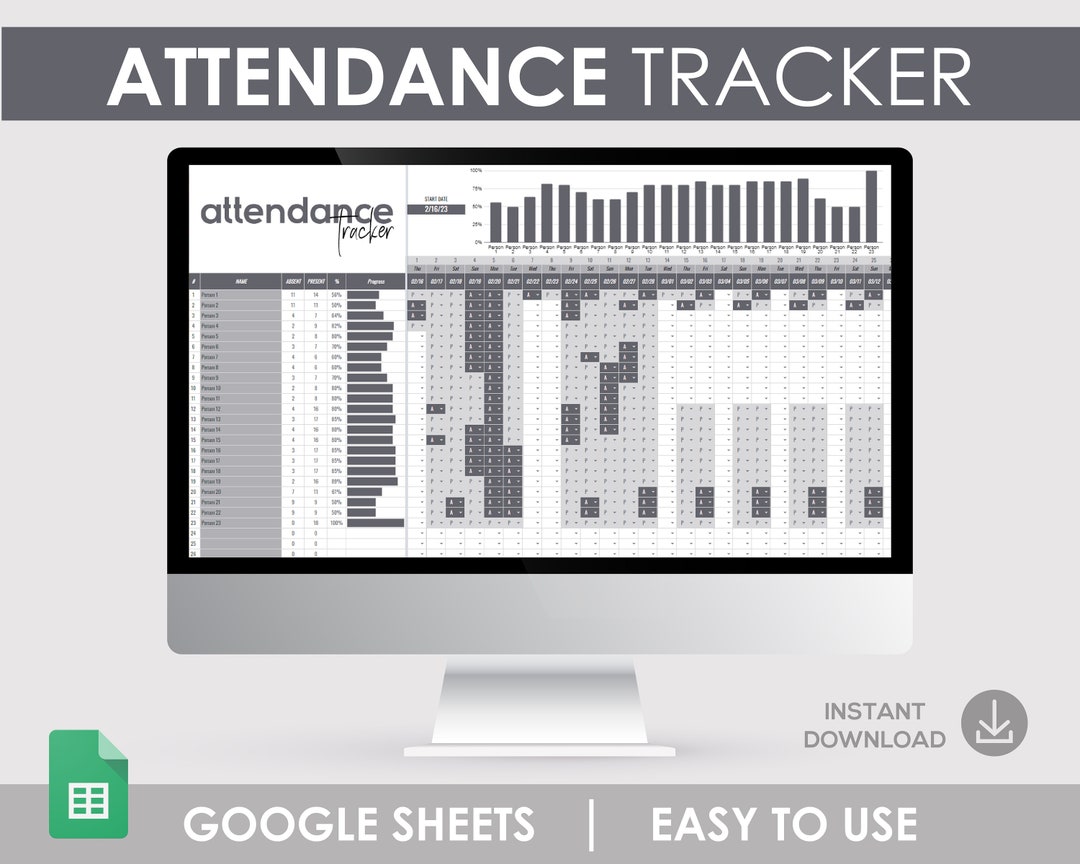 Attendance Log Sheet: Google Tracker Template | Student and Employee ...