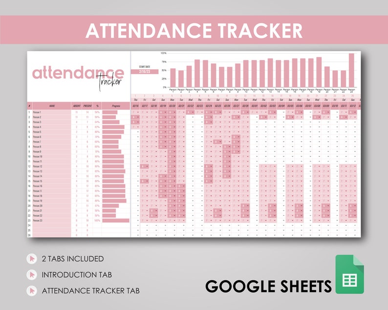 Employee Attendance Tracker - Etsy New Zealand