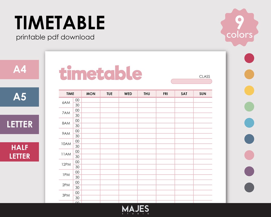 Weekly Schedule, Daily Agenda, Weekly Planner, Schedule Template ...