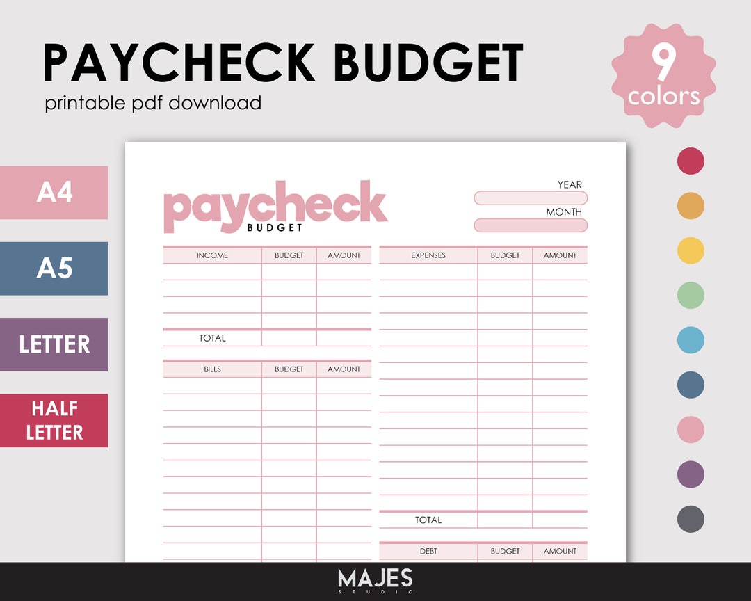 Budget by Paycheck, Budget Template, Paycheck Budget, Budget Planner ...