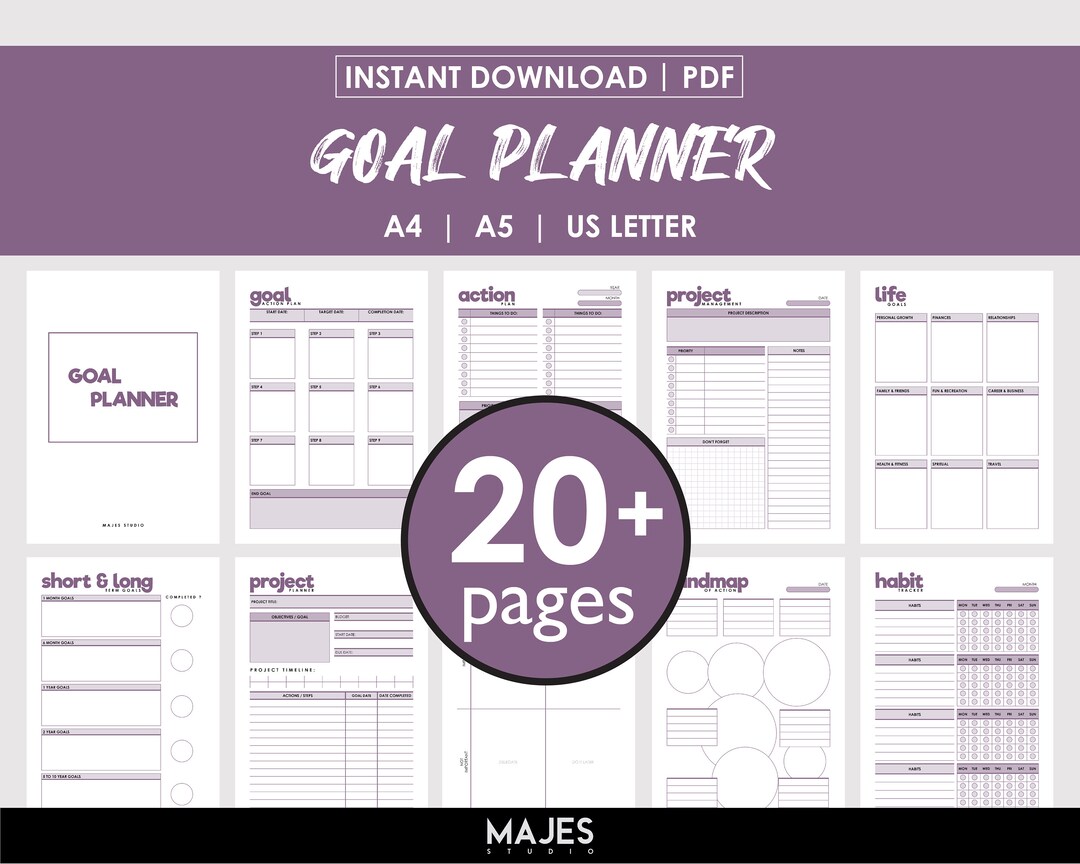 Goal Planner, Goal Setting, Smart Goals, Long Term Goals, Action Plan ...