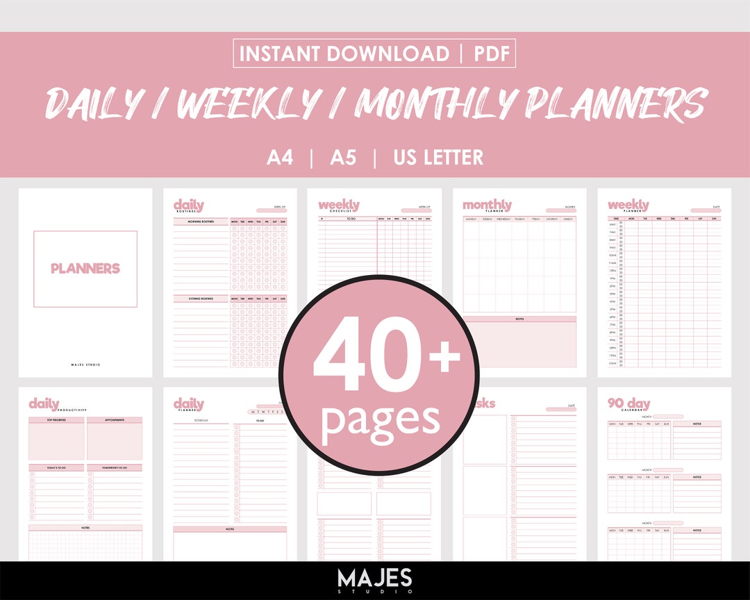 Weekly Planner, Instant Download, Digital Download, Planner Bundle ...