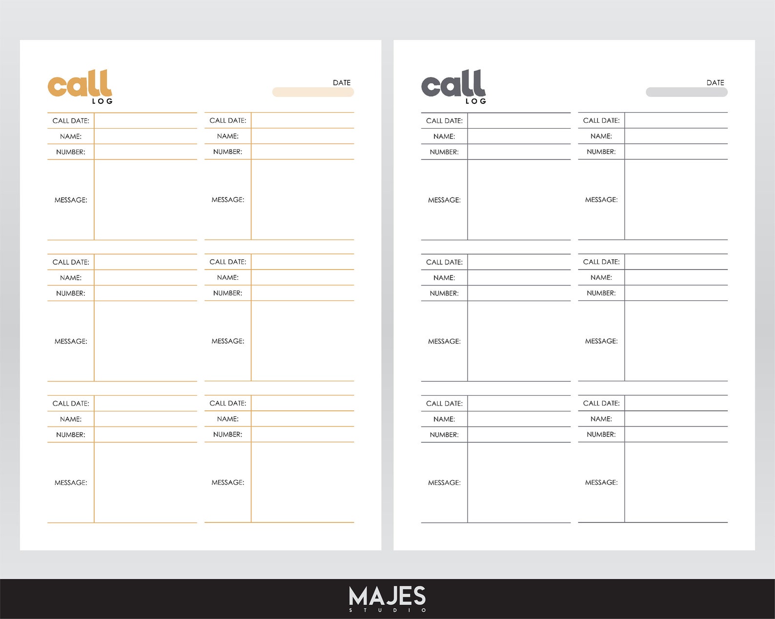Call Log Pdf Missed Call Log Incoming Call Log Business - Etsy