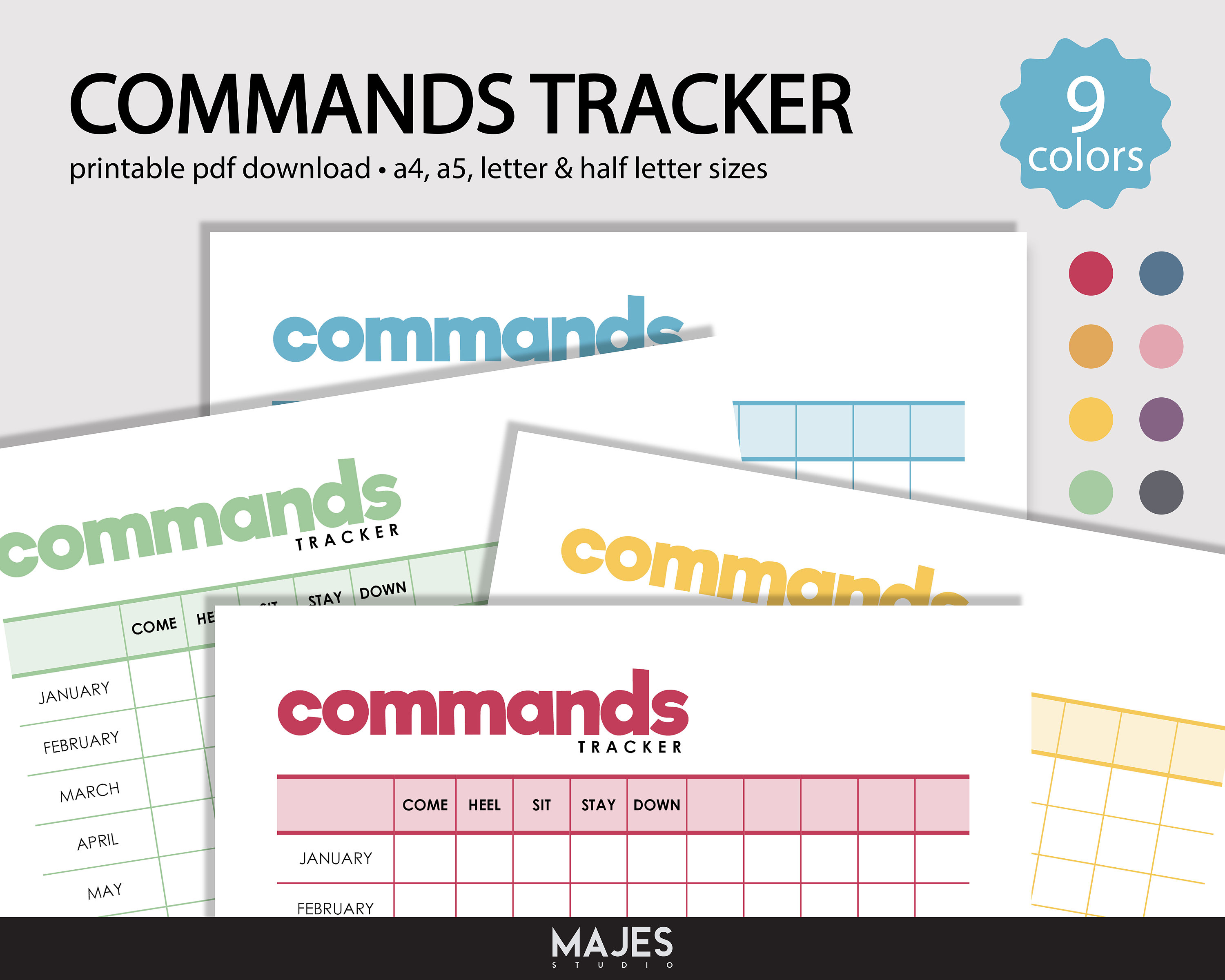 Commands Tracker Puppy Training Log Digital Prints Planner - Etsy