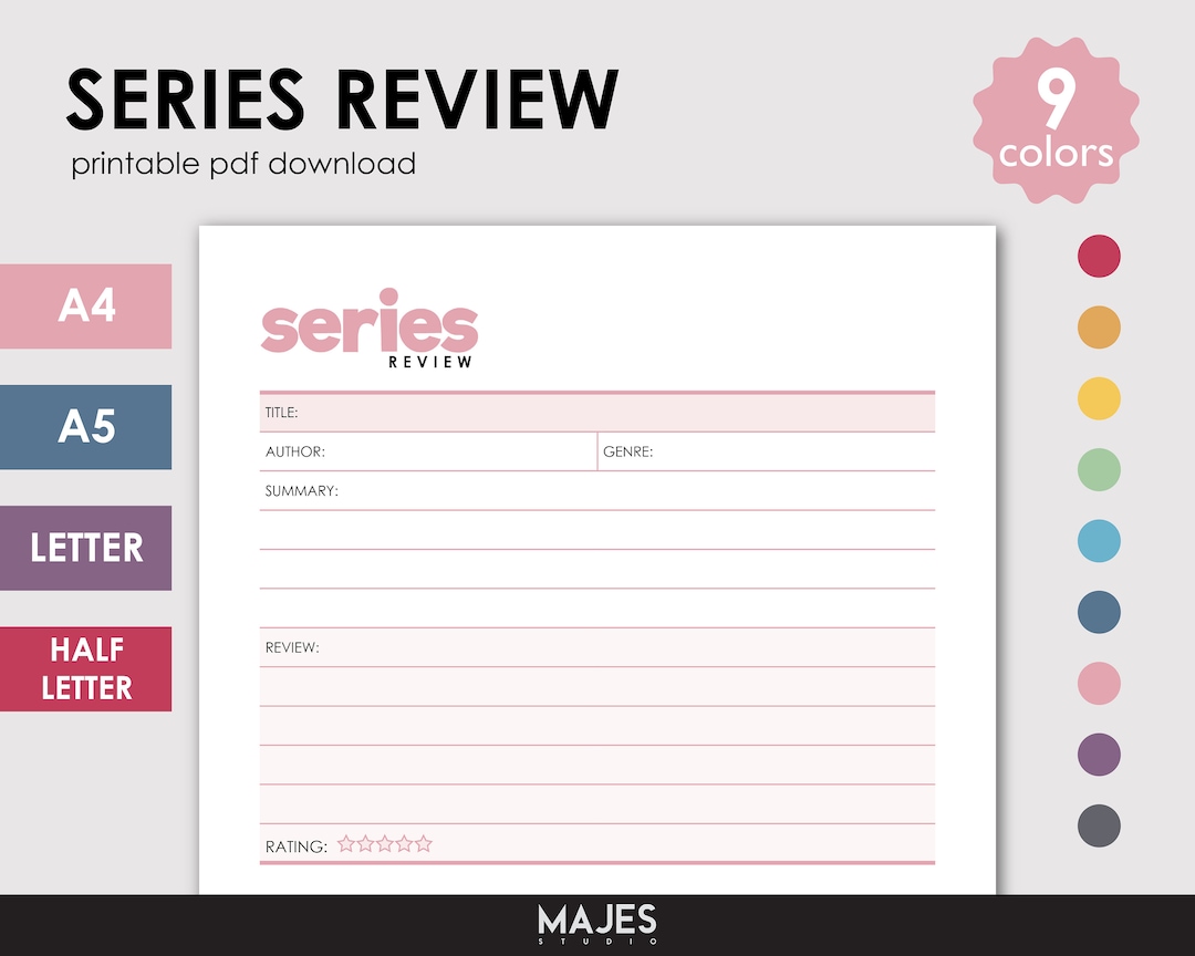 Series Tracker, Book Review, Book Series Tracker, Readers Kit, Book ...