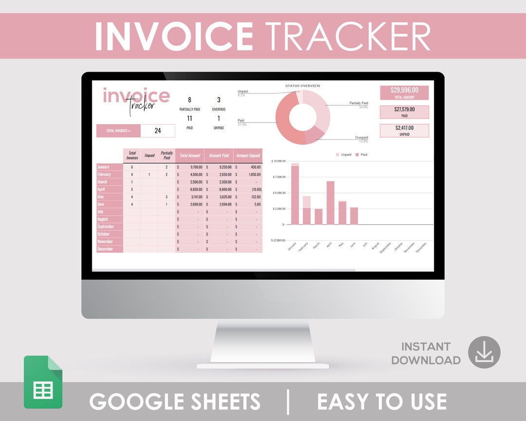 Invoice Tracker Sheet: Google Sheet Finance Template | Client Payment ...