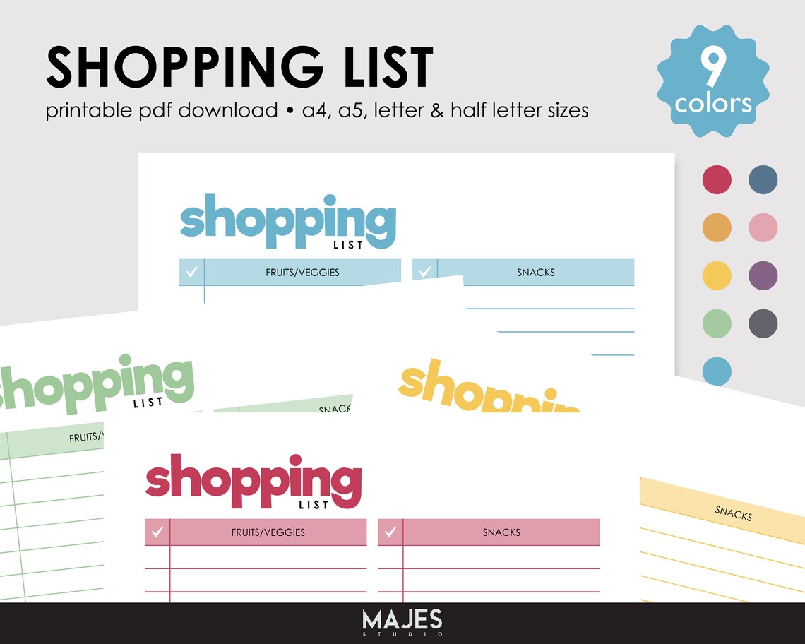 Shopping List Grocery List Store List Printable List to - Etsy