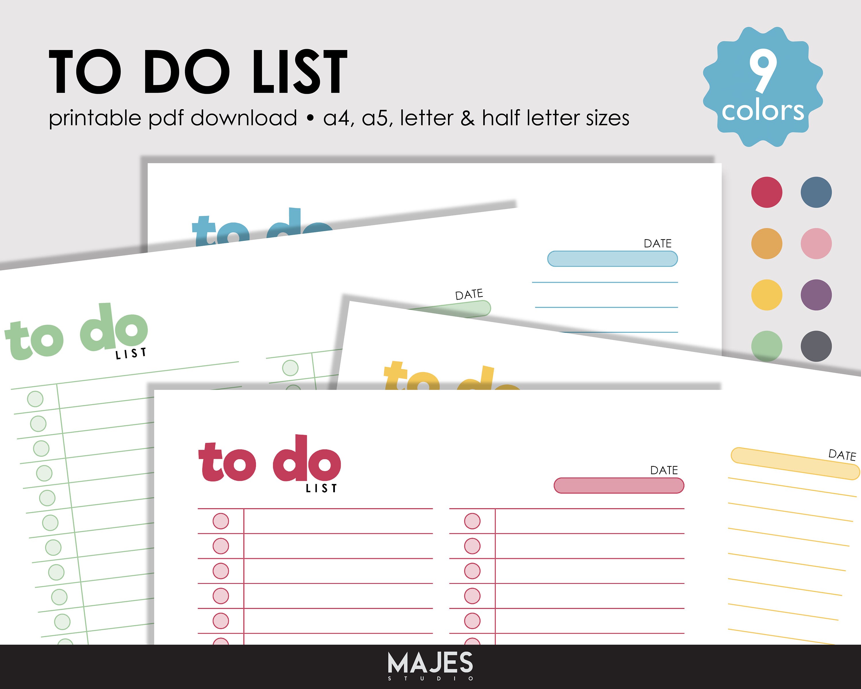 Colorful to Do List Template, Daily Task Planner (digital Download) - Etsy