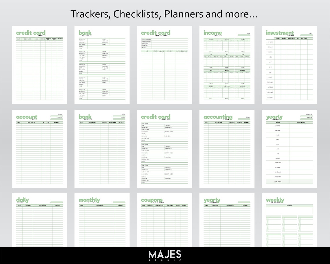 Budget Planner Money Tracker Financial Log Expense - Etsy
