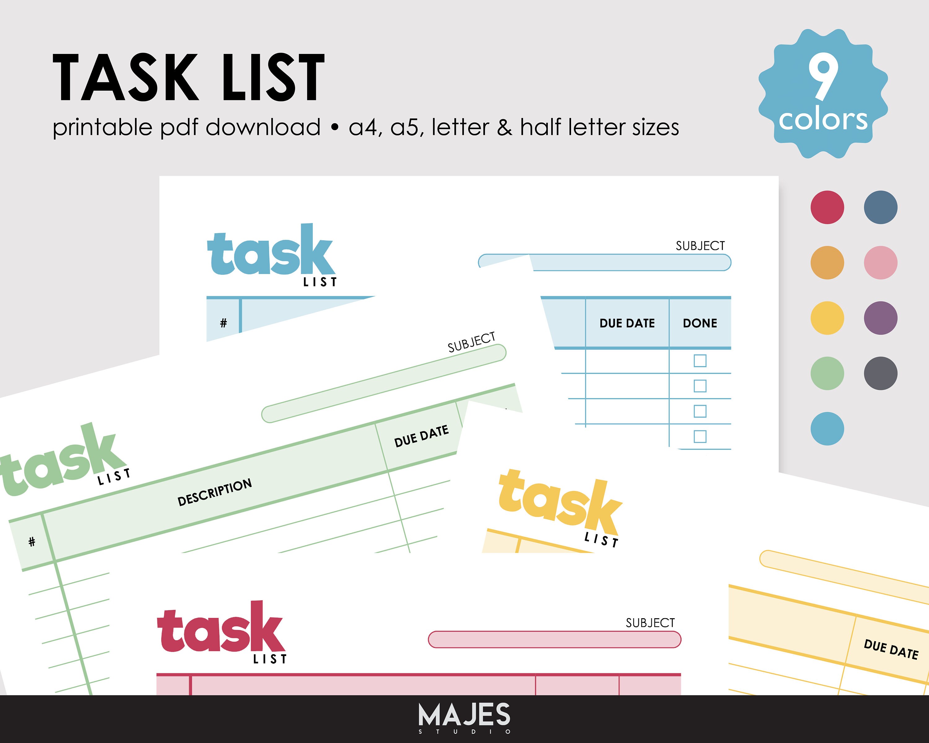 Task List Task Planner Monthly Tracker Task Tracker - Etsy