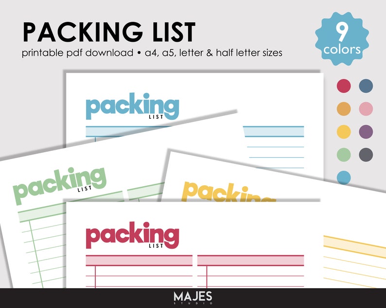 Packing List Packing Template Travel Packing List Vacation - Etsy
