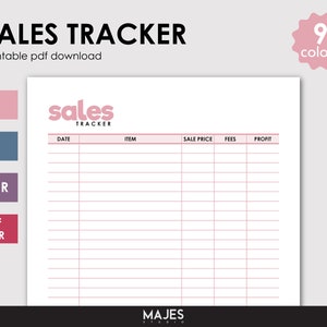 Sales Log Sheet, Instant Download, Order Tracker, Side Hustle Tracker ...