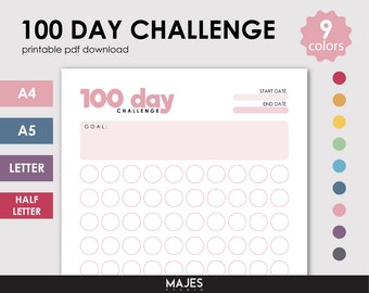 100-day Challenge Tracker - Etsy