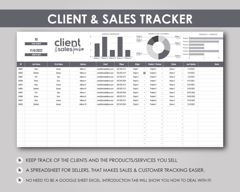 Client Revenue Logger: Google Sheet Template | Digital Sales Monitor ...