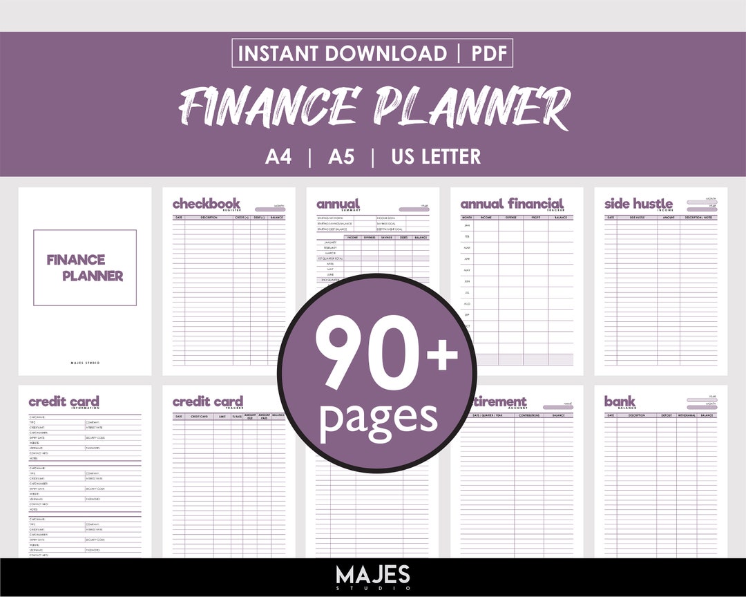 Finance Planner, Bundle Printable, Financial Planner, Budget Planner ...