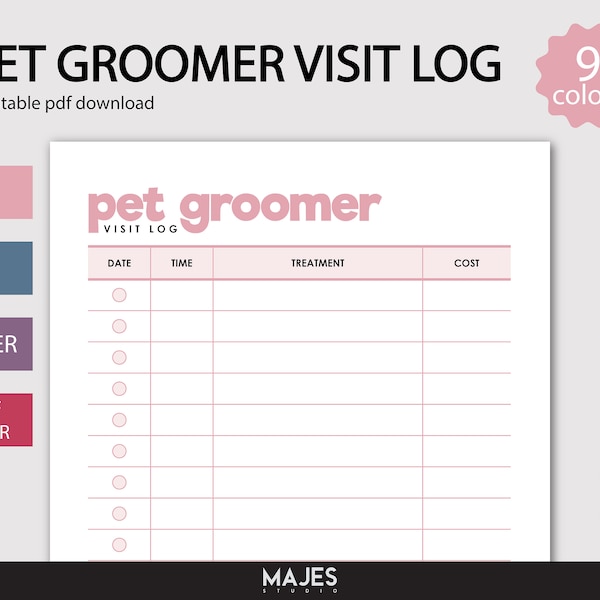Dog Grooming Book Template - Etsy UK