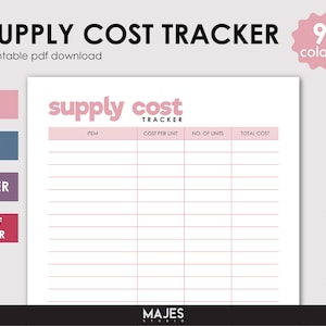 Supply Cost Tracker, Tracker Printable, Printable Planner, Client ...