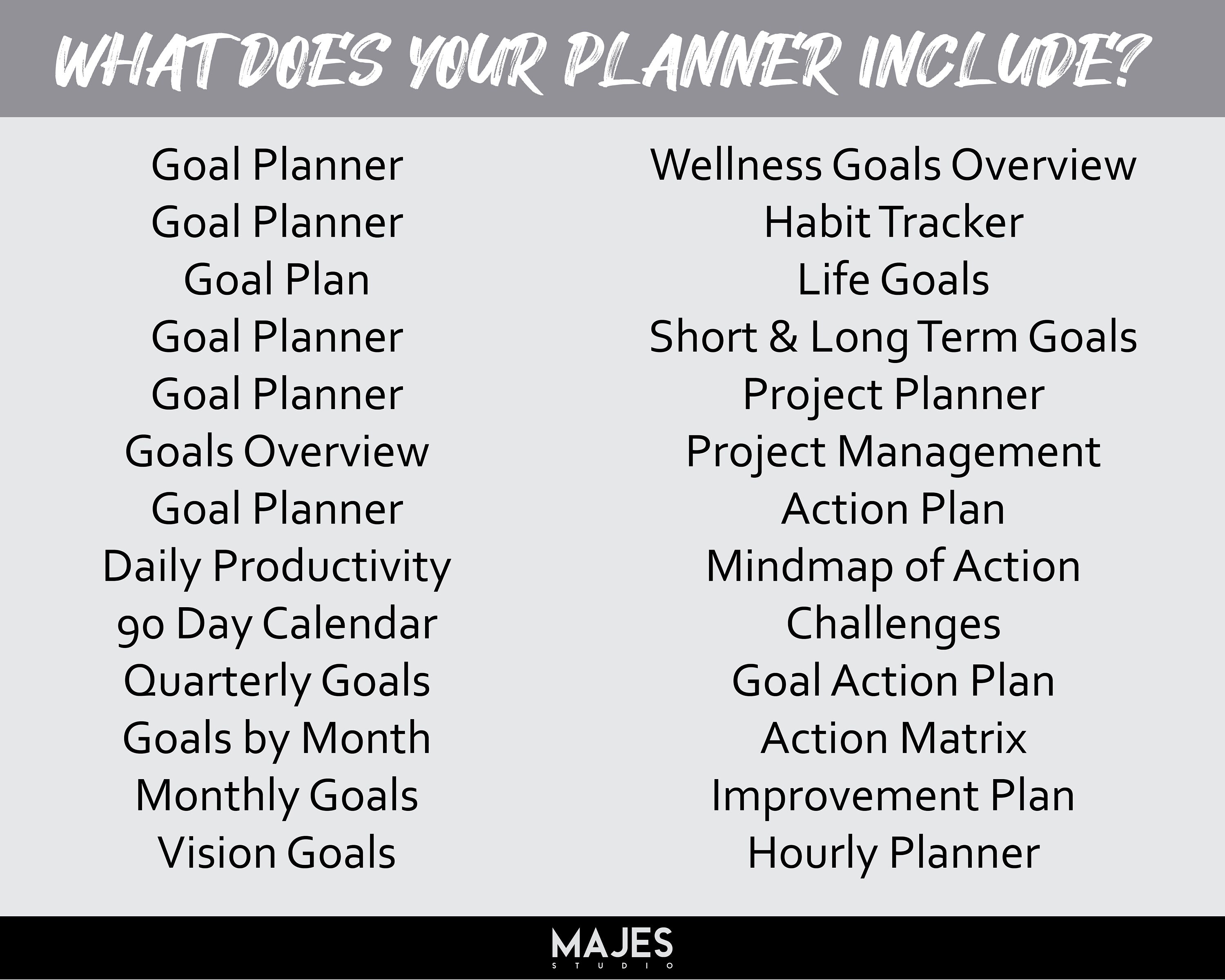 Goal Setting Planner, Smart Goals Template, Productivity Planner, Goal ...