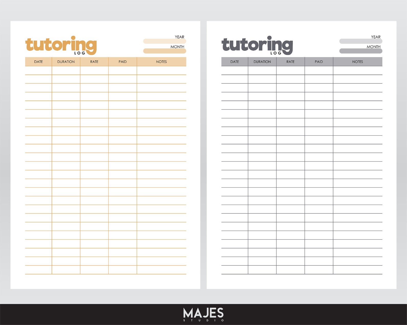 Tutoring Log Printable Hours Log Tutoring Income Tutoring - Etsy