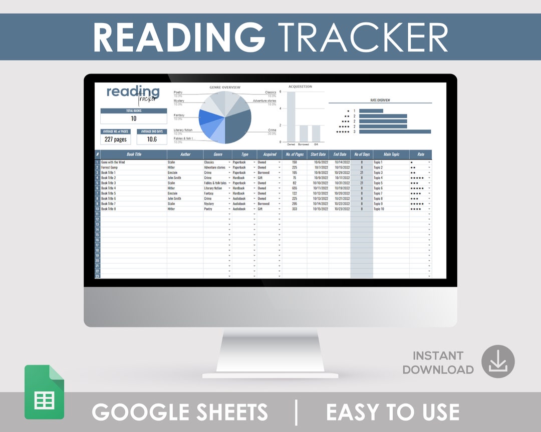 Reading Tracker Spreadsheet: Google Books Log | Literature Tracking ...