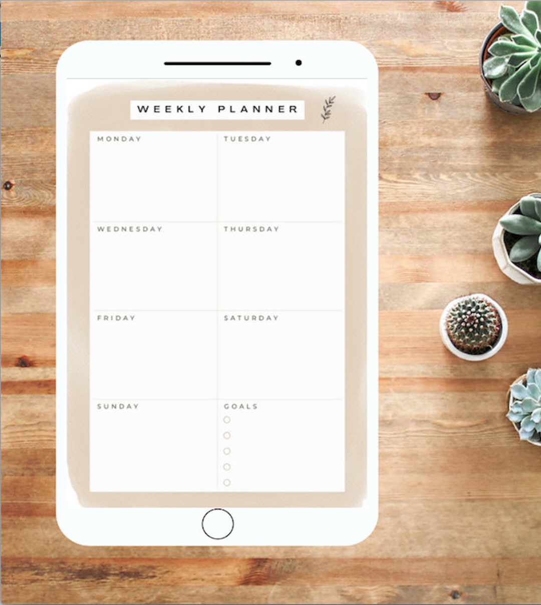 Digital Weekly Planner, iPad Minimalist Planner, Tablet Weekly Plan ...