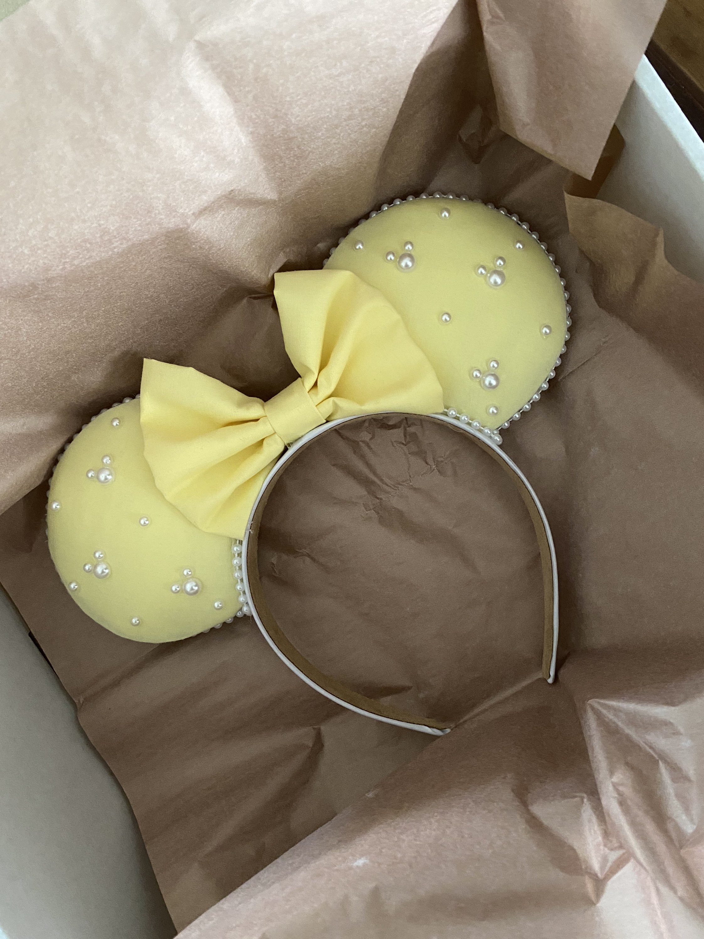 Pastel Yellow Ears With Pastel Yellow Bow and Embellished - Etsy