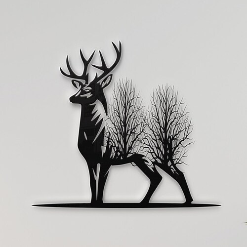Deer Wall Art Svgdxf EPSAI and PDF Files.plasma Cut - Etsy