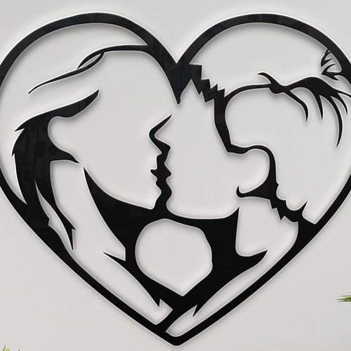 Kiss Love Wall Metal Art Laser Cut Svg Dxf Files Wall Sticker - Etsy