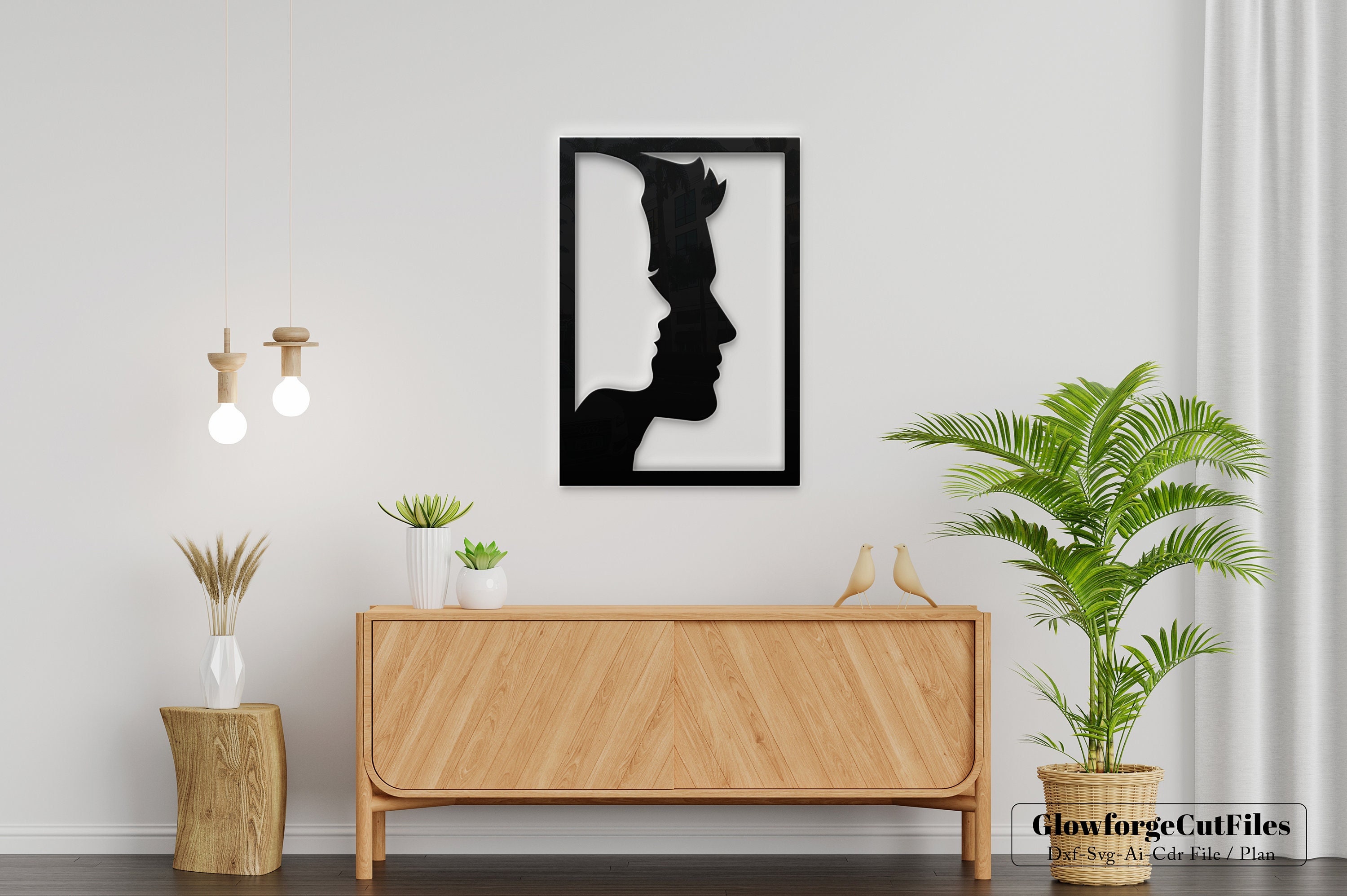 Two Faces Wall Art Svg Dxf EPSAI and CDR Files. Plasma Cut - Etsy
