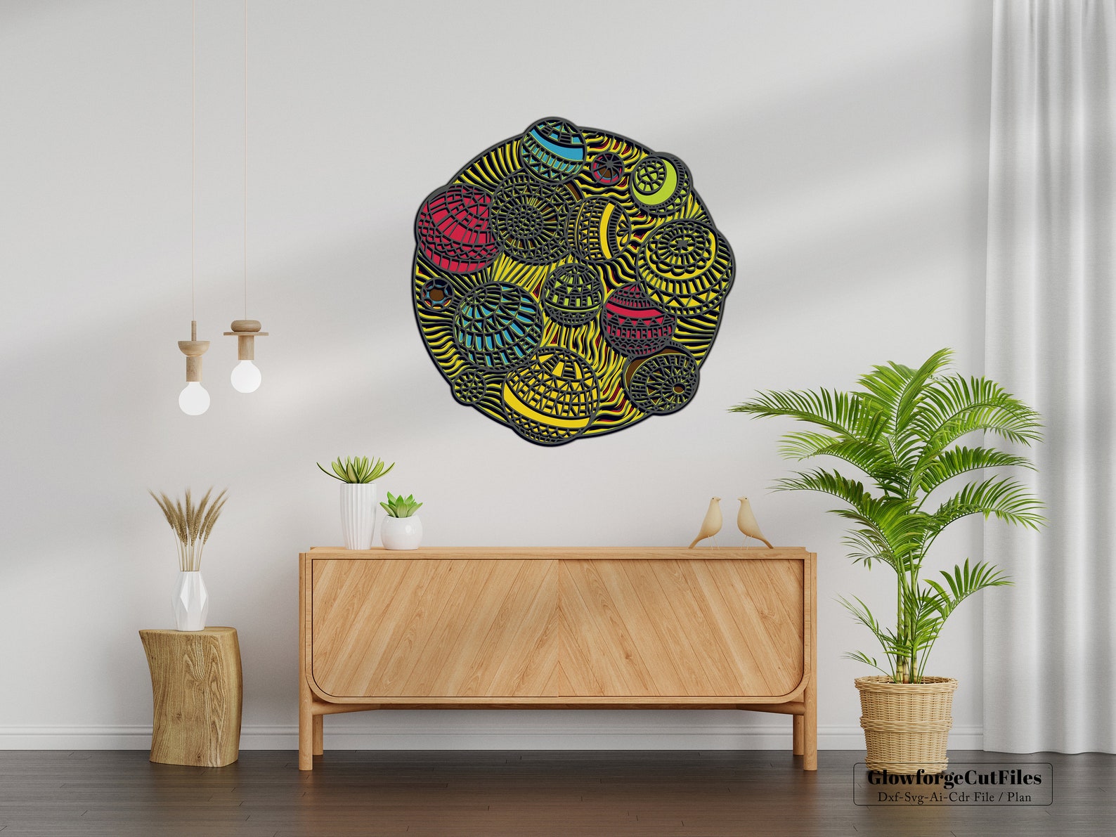 Round Mandala Svg, Dxf -spherical Shaped 3d Mandala, Multilayer Wall ...