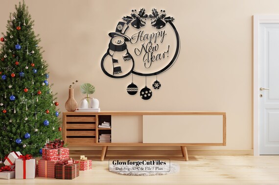 Christmas Snowman Dxf File. Wall Decoration Svg File. Laser - Etsy