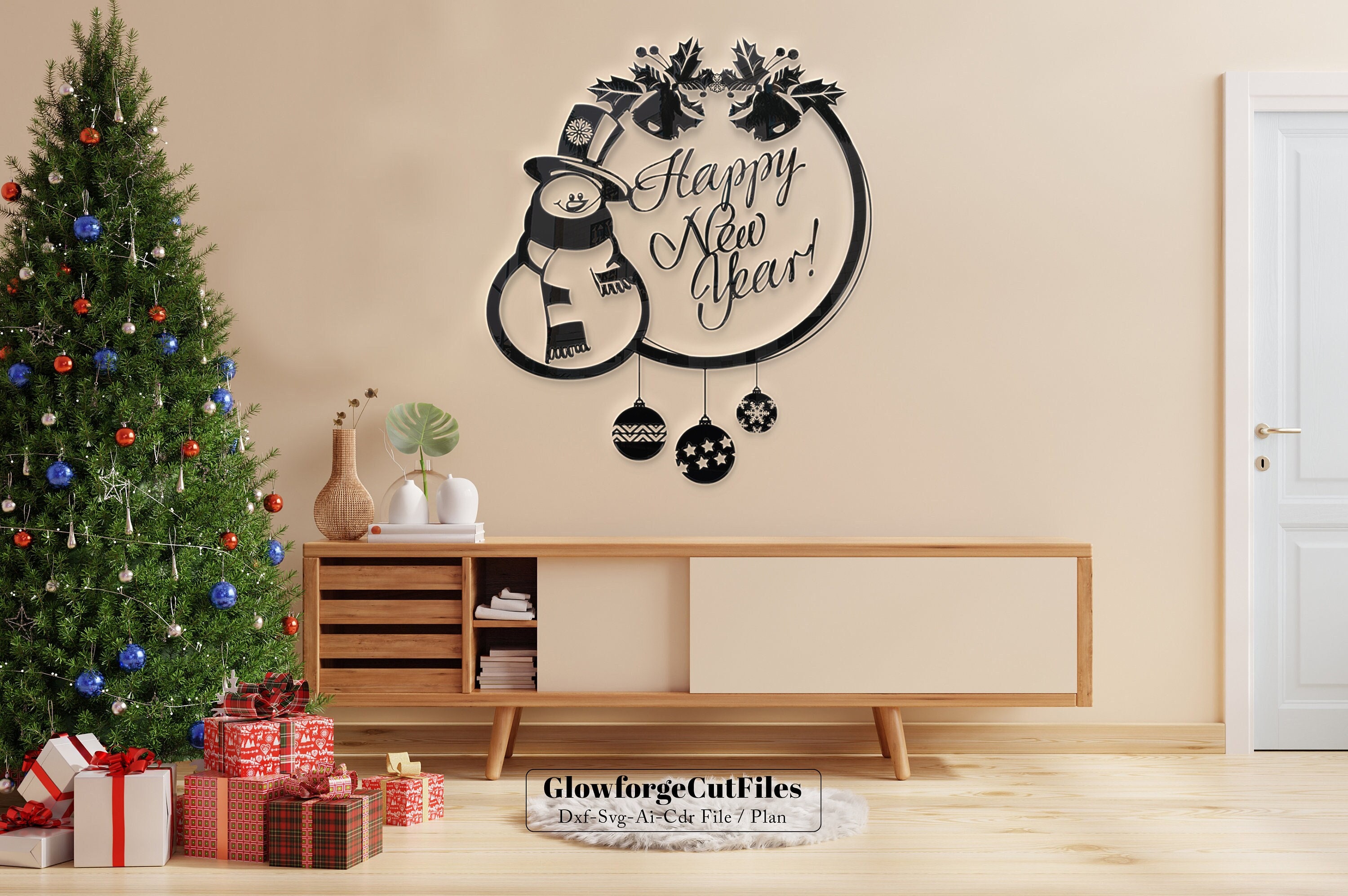 Christmas Snowman Dxf File. Wall Decoration Svg File. Laser - Etsy