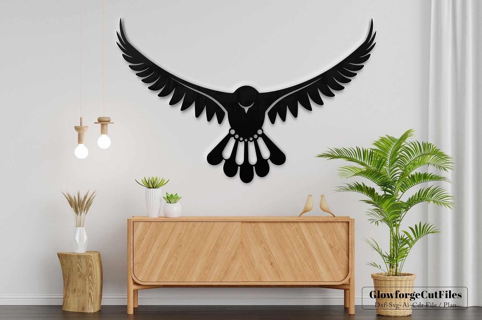 Bird Laser Cut Svg Dxf Files Wall Sticker Engraving Decal Wing - Etsy