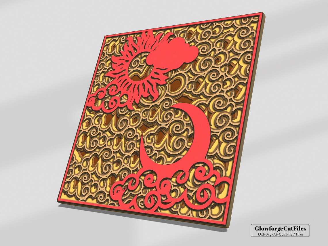 3D Panel Mandala. Laser Cut Files SVG DXF CDR Vector Plans - Etsy