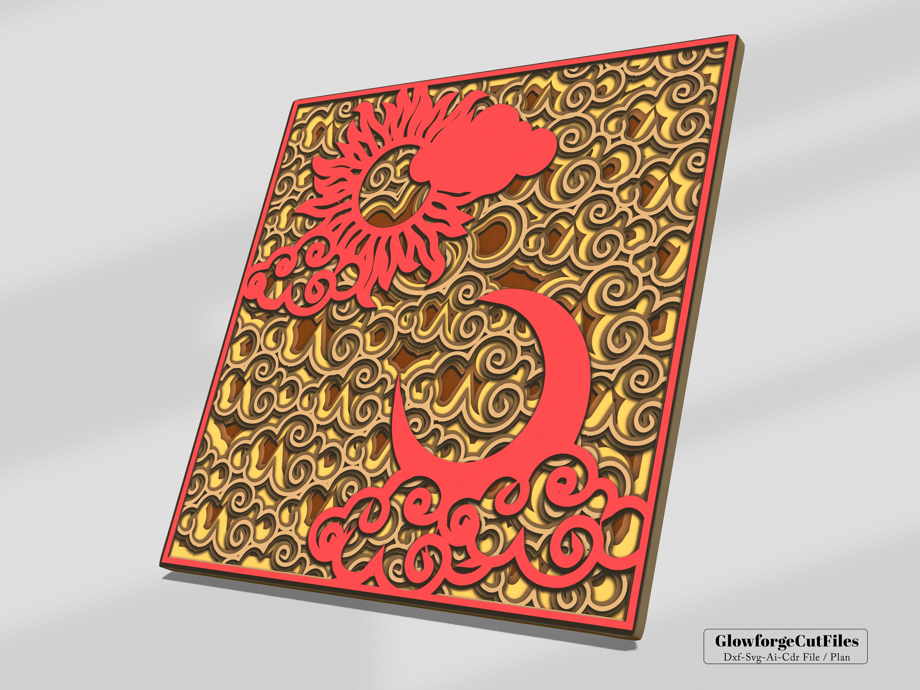 3D Panel Mandala. Laser Cut Files SVG DXF CDR Vector Plans - Etsy