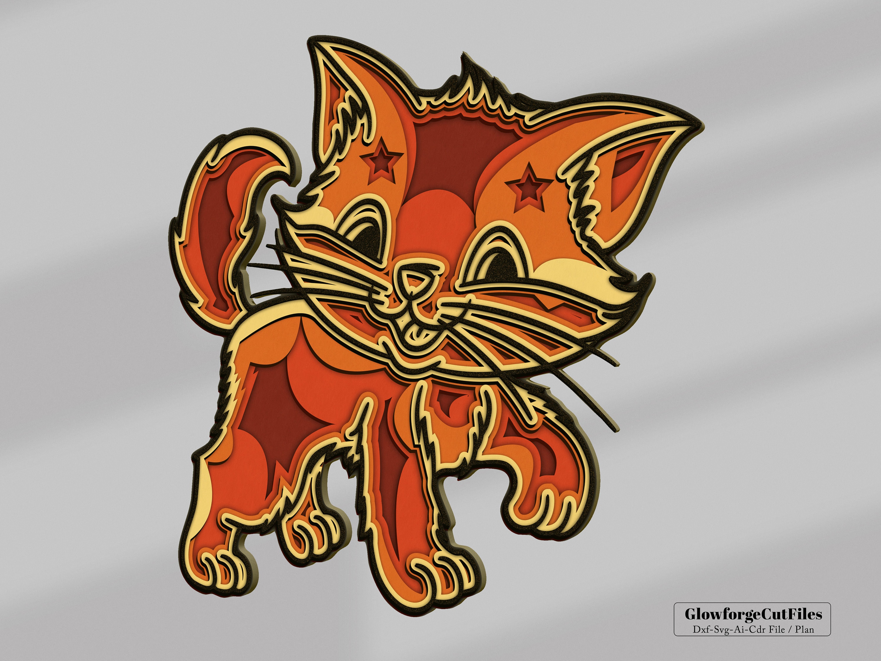 Digital Files-cat-cricut SVG-CNC Laser Cut Multilayer 3D - Etsy