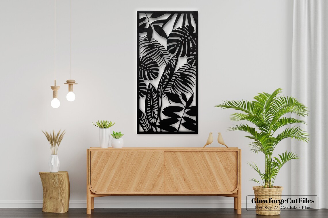 Leaf Panel Pattern, Decorative Room Divider, Metal Wall Decor Wall ...