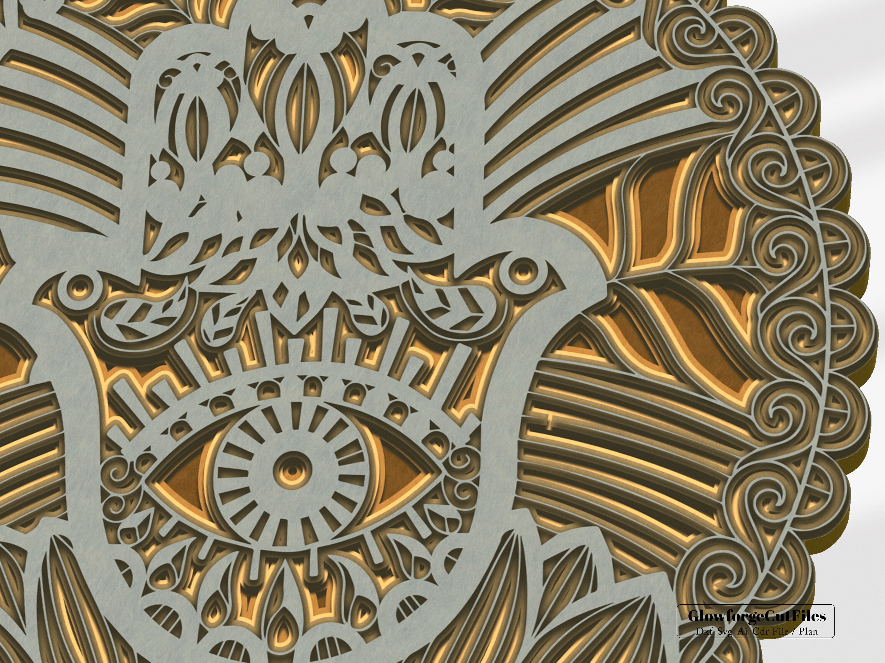 Hamsa Palm Mandala SVG,DXF Laser Cut File, Hand of Fatima Wall Hanging ...