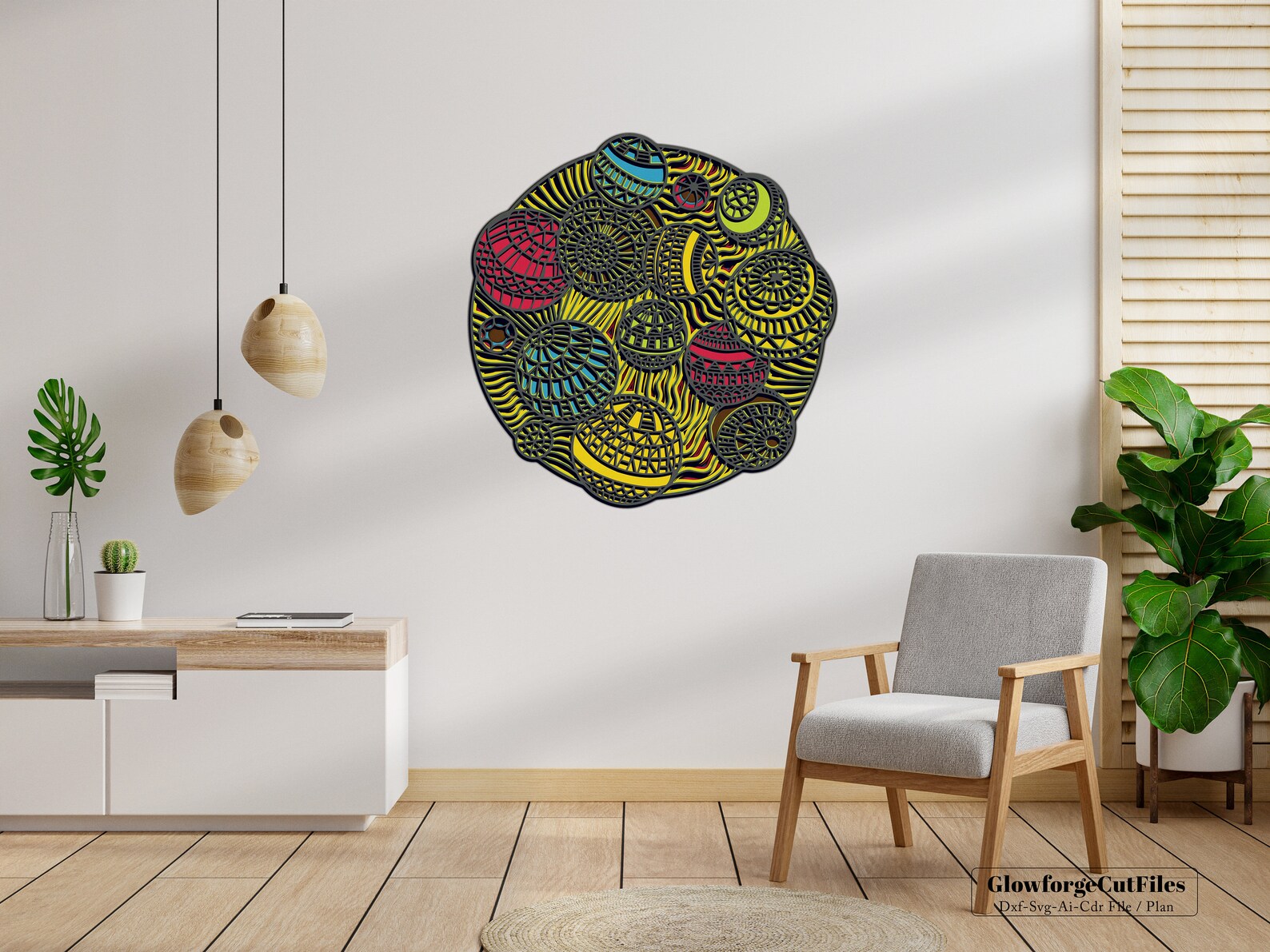 Round Mandala Svg, Dxf -spherical Shaped 3d Mandala, Multilayer Wall ...