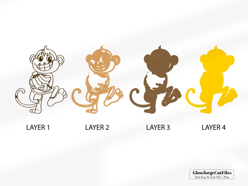 Multilayer Mandala Monkey Svg Laser Cut Files DFX, Glowforge Svg, Laser ...