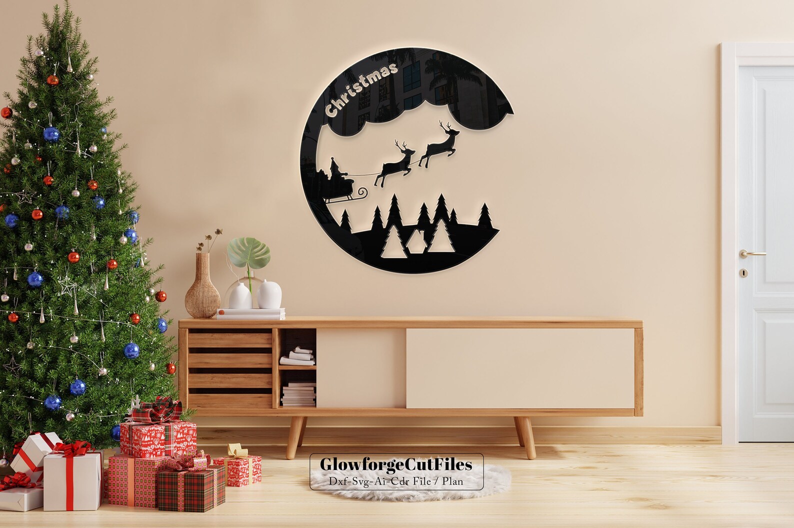 Christmas Dxf File. Wall Decoration Svg File. Laser Cut Files - Etsy