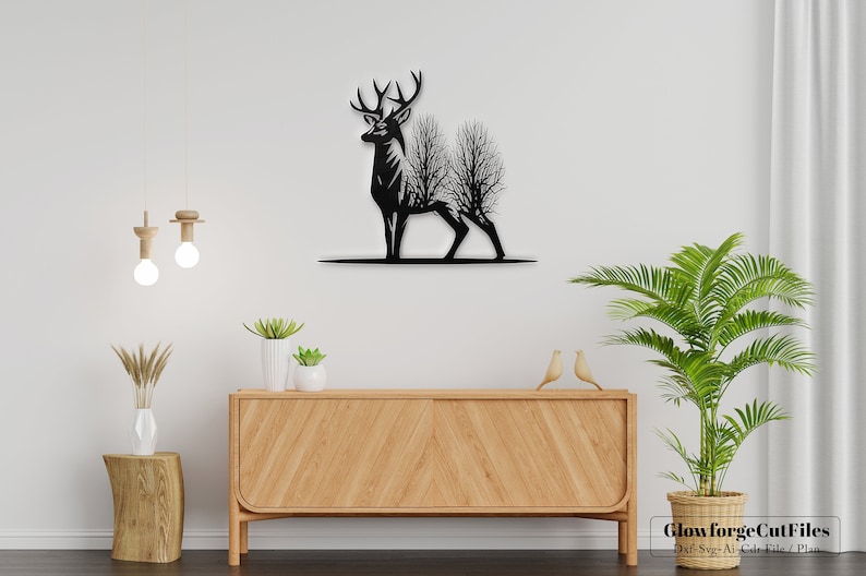 Deer Wall Art Svgdxf EPSAI and PDF Files.plasma Cut - Etsy