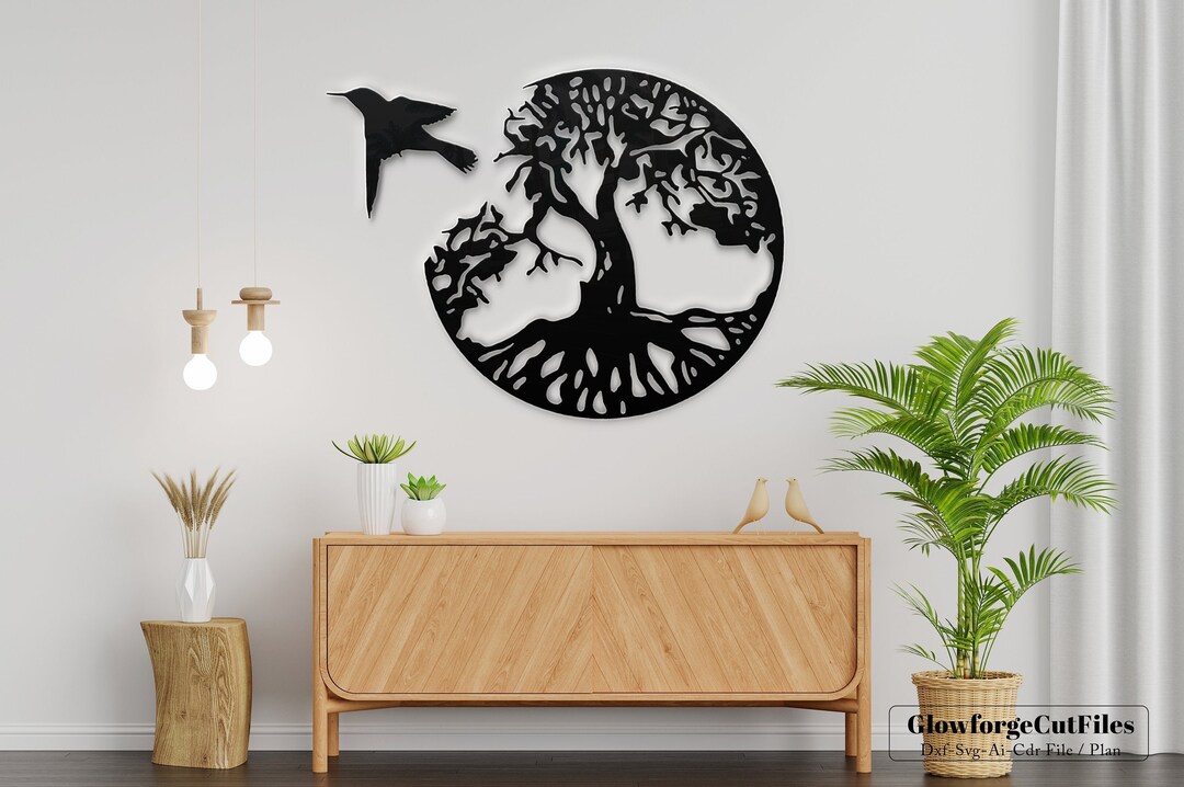 Tree of Life Dxf, Tree of Life Sign With Birds Dxf Svg, Svg, Ai, Png ...