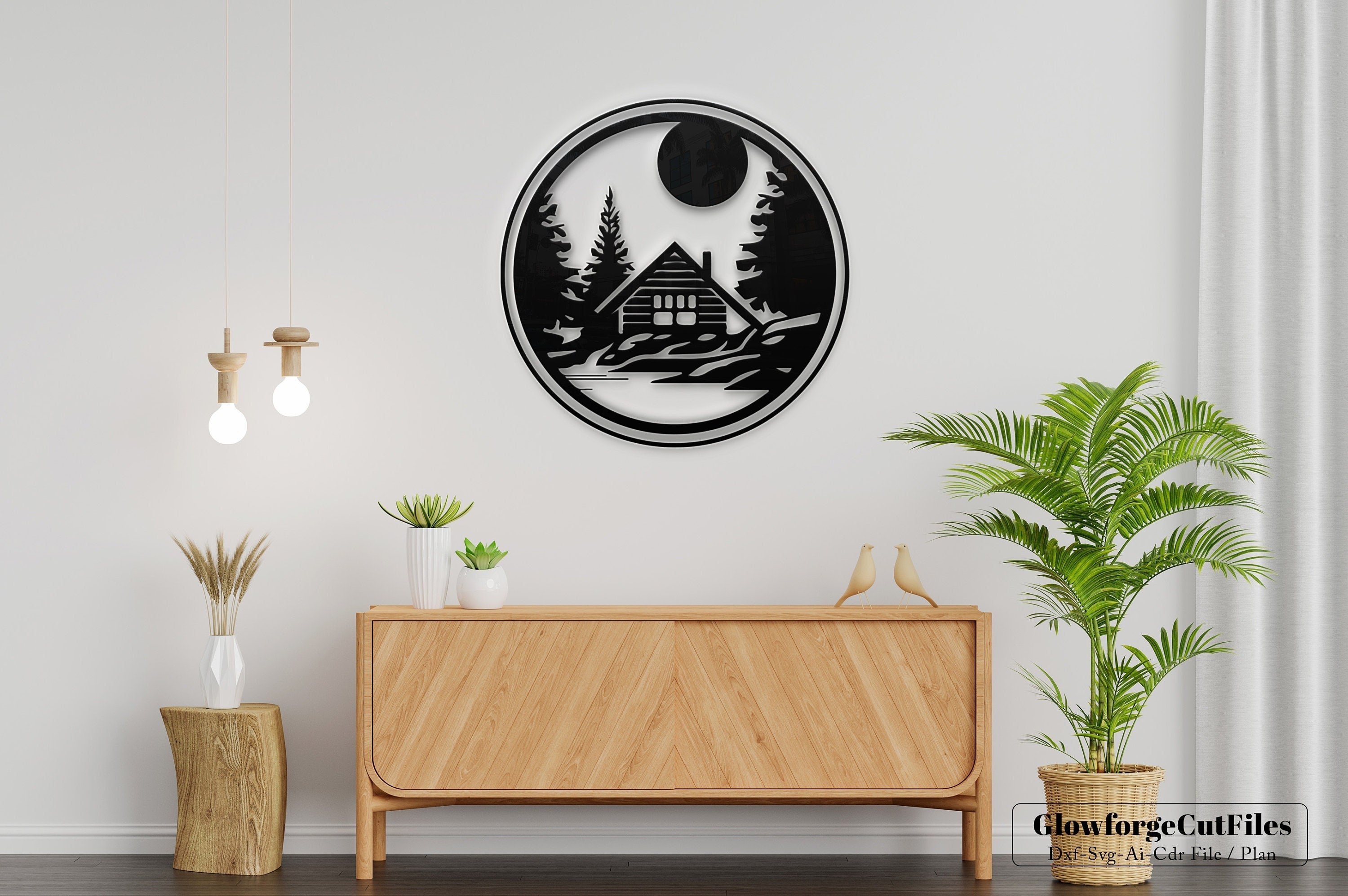 Sun House Dxf Svg Png Files Wall Art Laser Cutting - Etsy