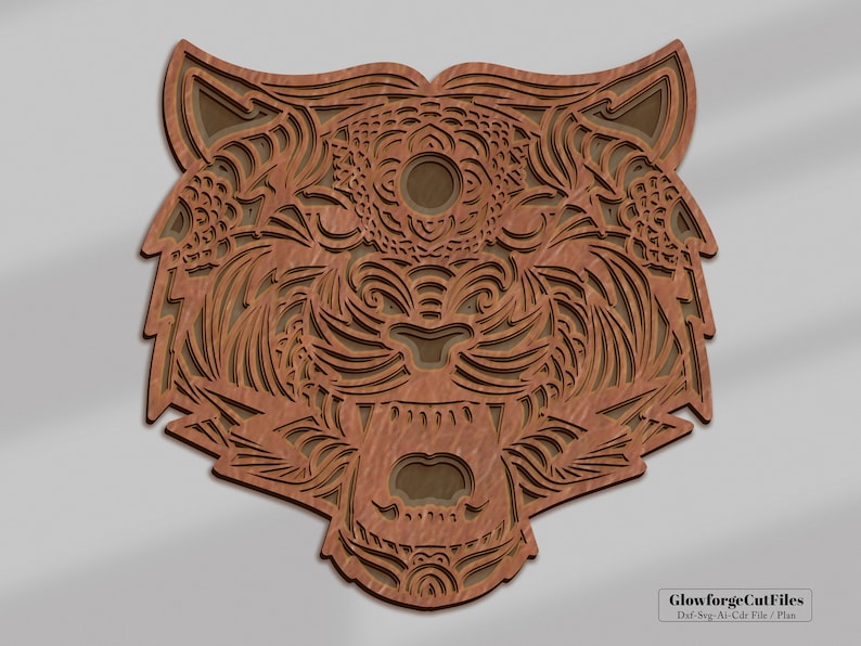 Tiger Head Multilayer SVG/ Tiger Cut File/ 3D Layer/ Plywood Cutting ...