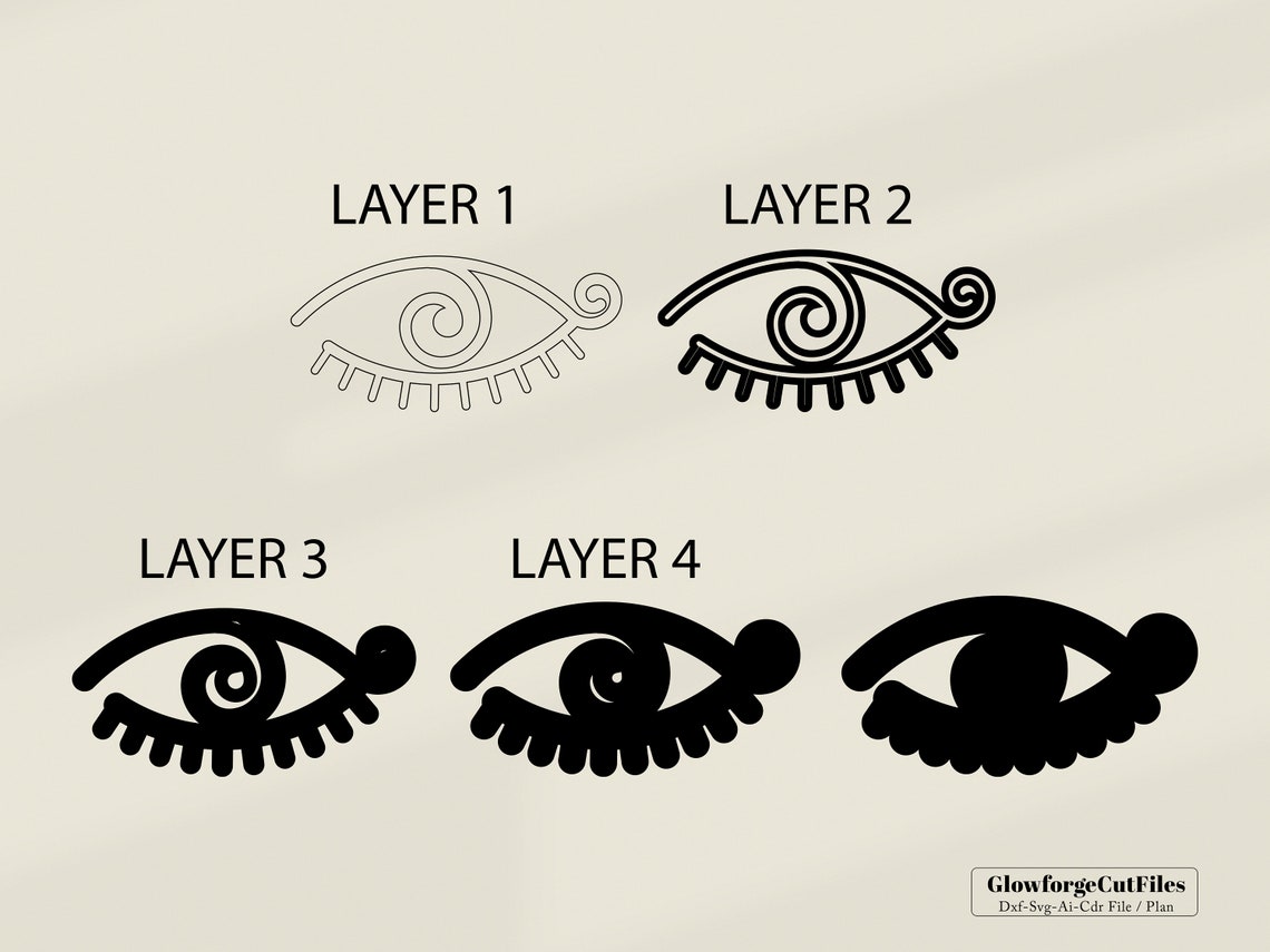 3D Eye SVG DXF 5 Layer EYE Svg 3D Mandala Svg Layered - Etsy