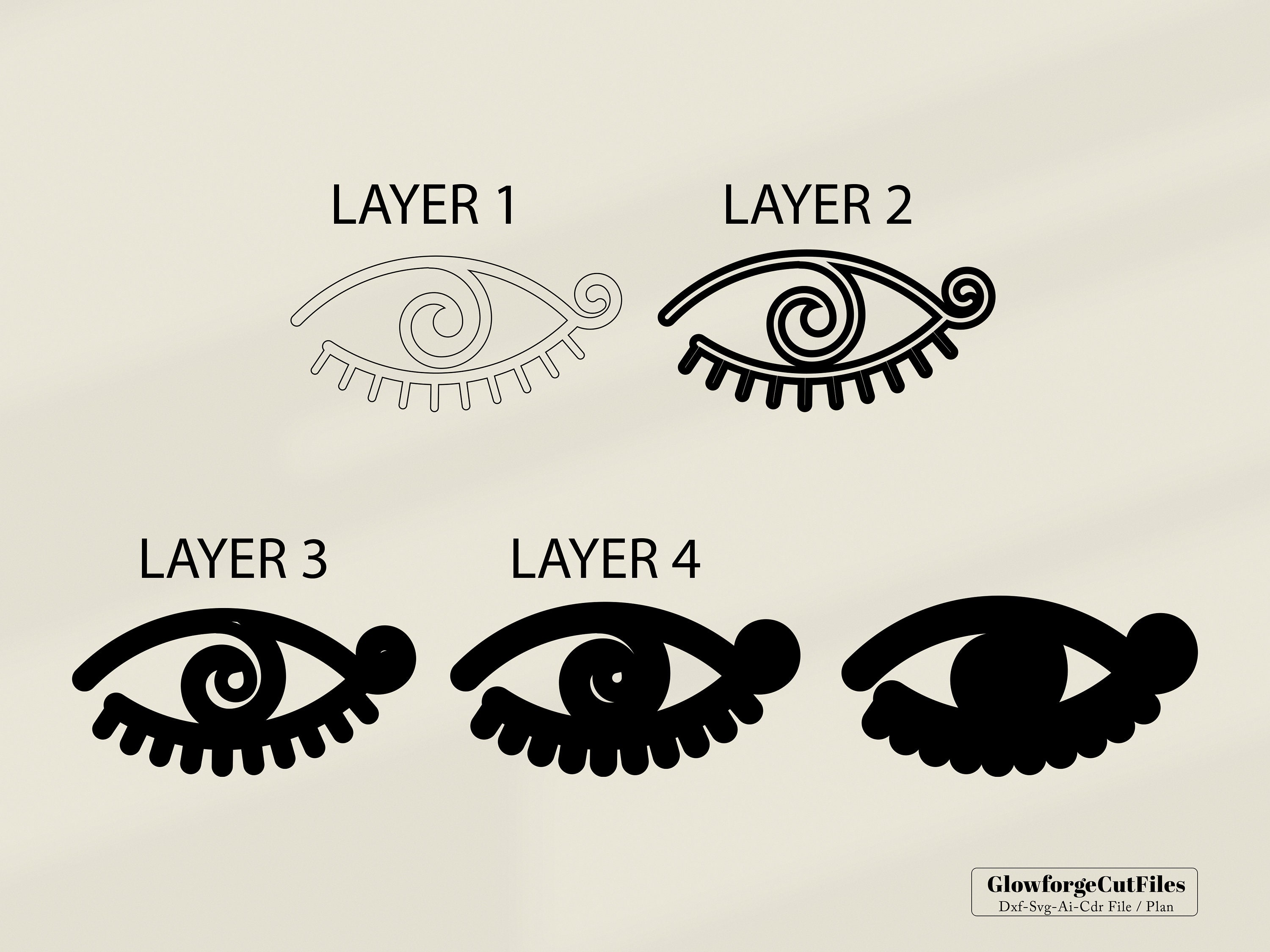 3D Eye SVG DXF 5 Layer EYE Svg 3D Mandala Svg Layered - Etsy